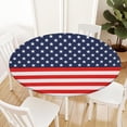 American Flag Round Fitted Tablecloth with Elastic 4th of July ...