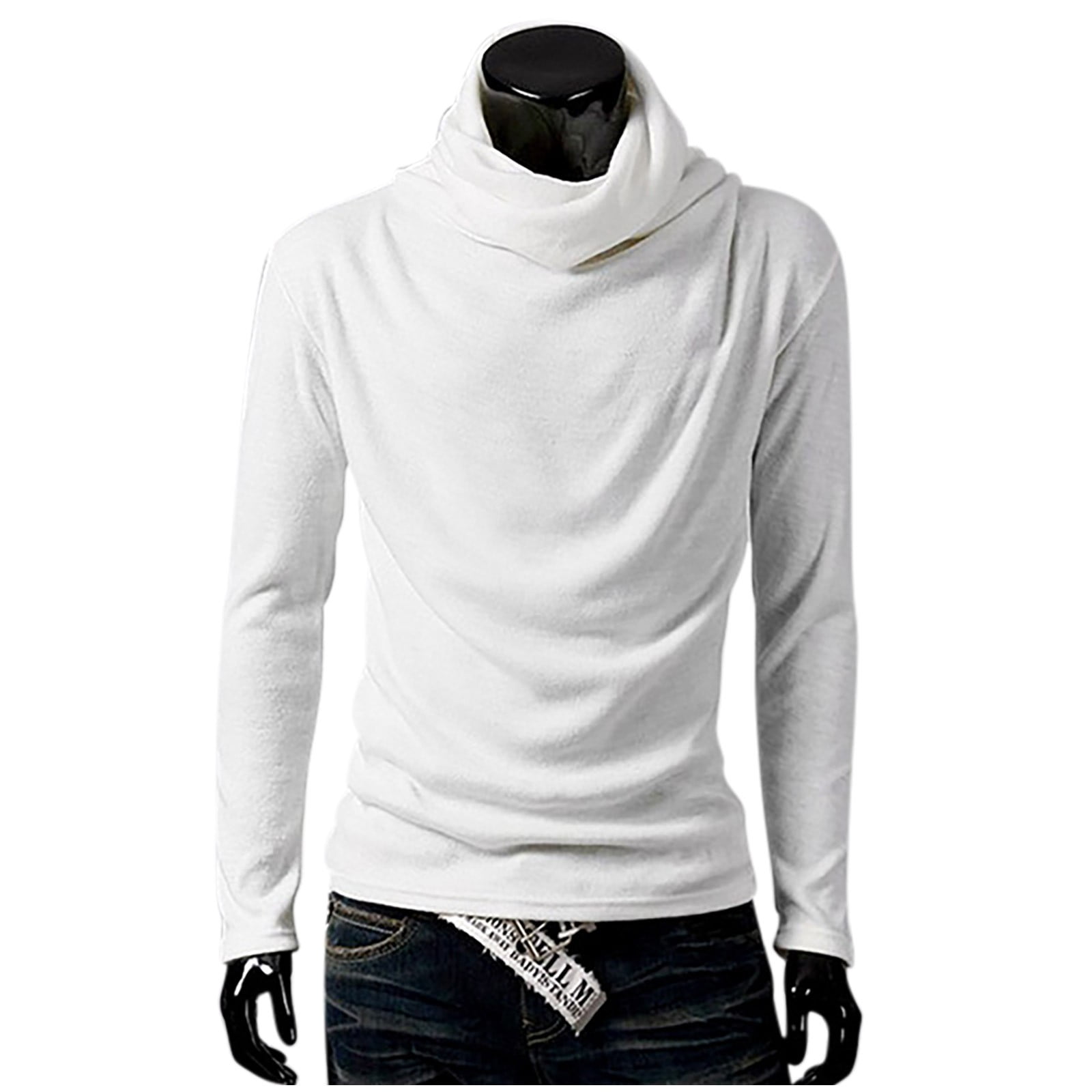 Click here for Mrat Men Sweaters 2024 Mens Solid Color High Neck... prices