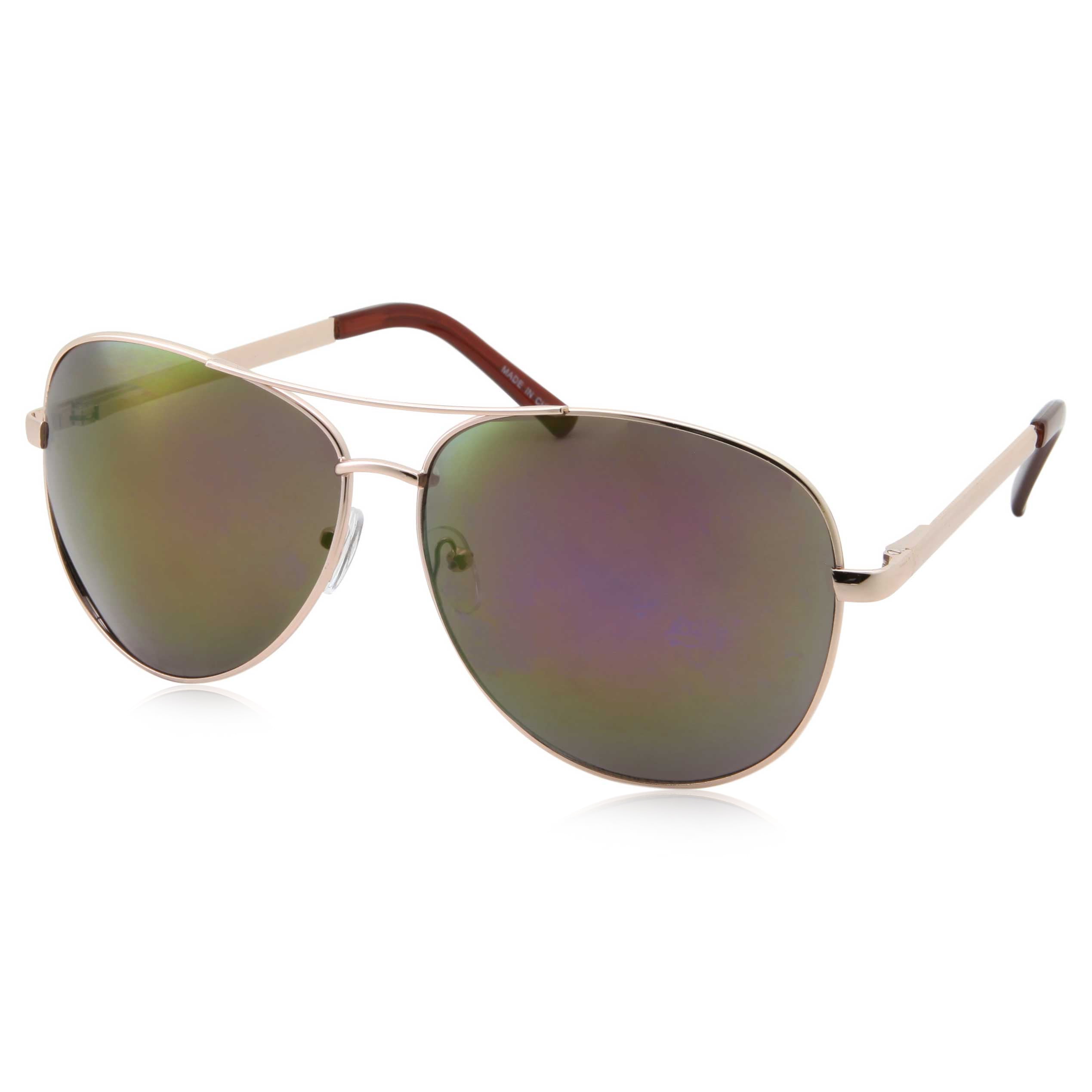 grinderPUNCH Trendy Oversized Classic Metal Frame Aviator Sunglasses ...