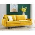 Modern Velvet Fabric Sofa 71" - Yellow - Walmart.com