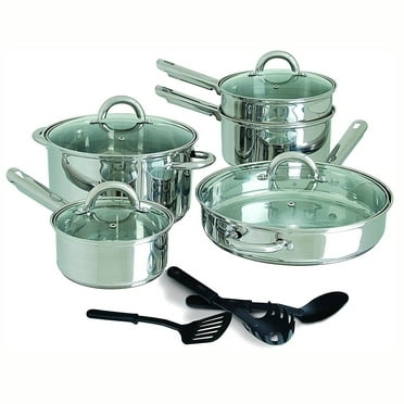 Gibson Home Abruzzo Stainless Steel 12 Piece Cookware Set - Walmart.com