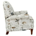 Pemberly Row Bird Script Fabric Manual Reclining Chair in Ivory ...