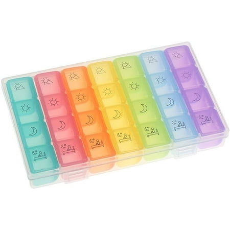 Storage Box, Portable Weekly Prescription and Medication Case Pill ...