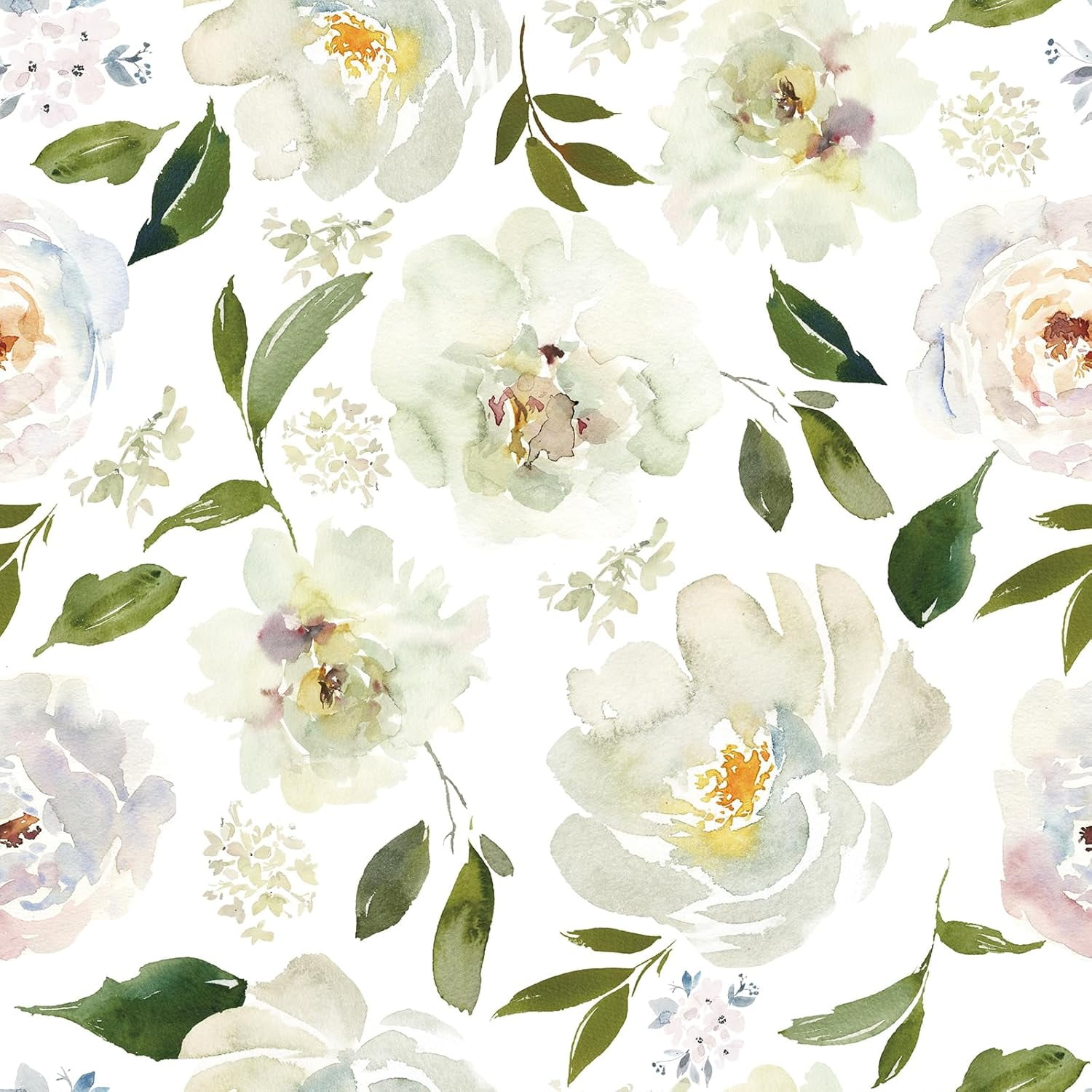 Click here for Fuzhong-Watercolor Peonies Floral Wallpaper Peel A... prices