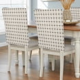 Beige Gingham Chair Back Covers Set of 6 Modern Minimalist Black Line ...