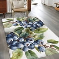 Blueberries 3'x5' Washable Rug, Farmhouse Blue Fruits Green Botanical ...