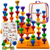 Stack It High! Pegs and Foam Peg Board - Toys - 186 Pieces - Walmart.com