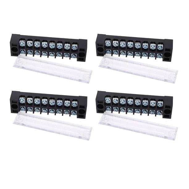 Terminal Strip Block,4 Pcs Terminal Block Dual Row Barrier Block Wire ...