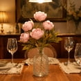 Artificial Peony, White Fall Decor Single Stem 9.8 inch Faux Flower, 1 ...