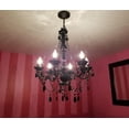 Gypsy Color Acrylic Crystal Chandelier, Black 6 Light Ceiling Mount ...