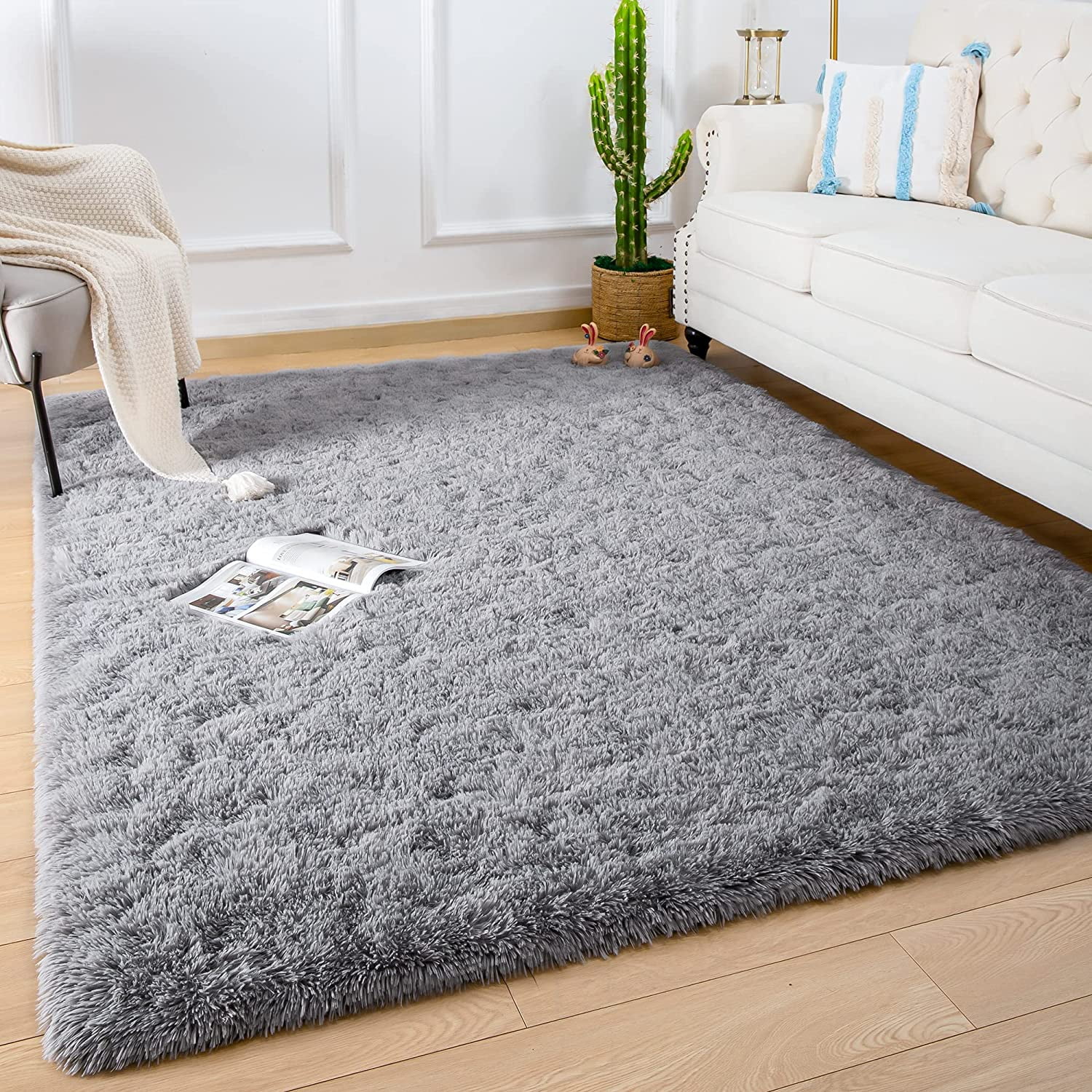 YJ.GWL Fluffy Area Rugs for Bedroom Soft Shaggy Rug for Living Room ...