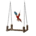 hejhncii Bird Toys Natural Wood Swing Parrot Perch Stand for Medium and ...