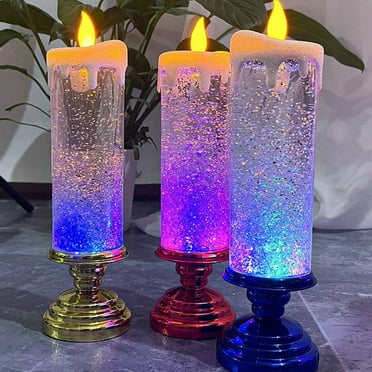 Meltone Christmas Led Pillar Candles Battery Operated Candles ...