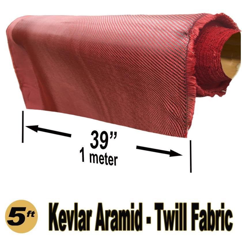 KEVLAR Red - 5 Ft x 1Mtr CARBON FIBER FABRIC-TWILL WEAVE-3K/200g ...