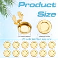 20Pcs Flat Round Brass Button Covers Settings Rivet Hiding Caps ...