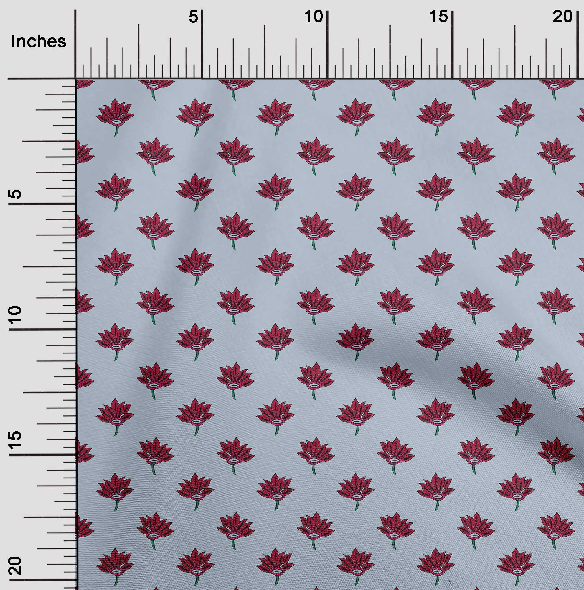 oneOone Silk Tabby Fabric Floral Block Print Fabric BTY 42 Inch Wide ...
