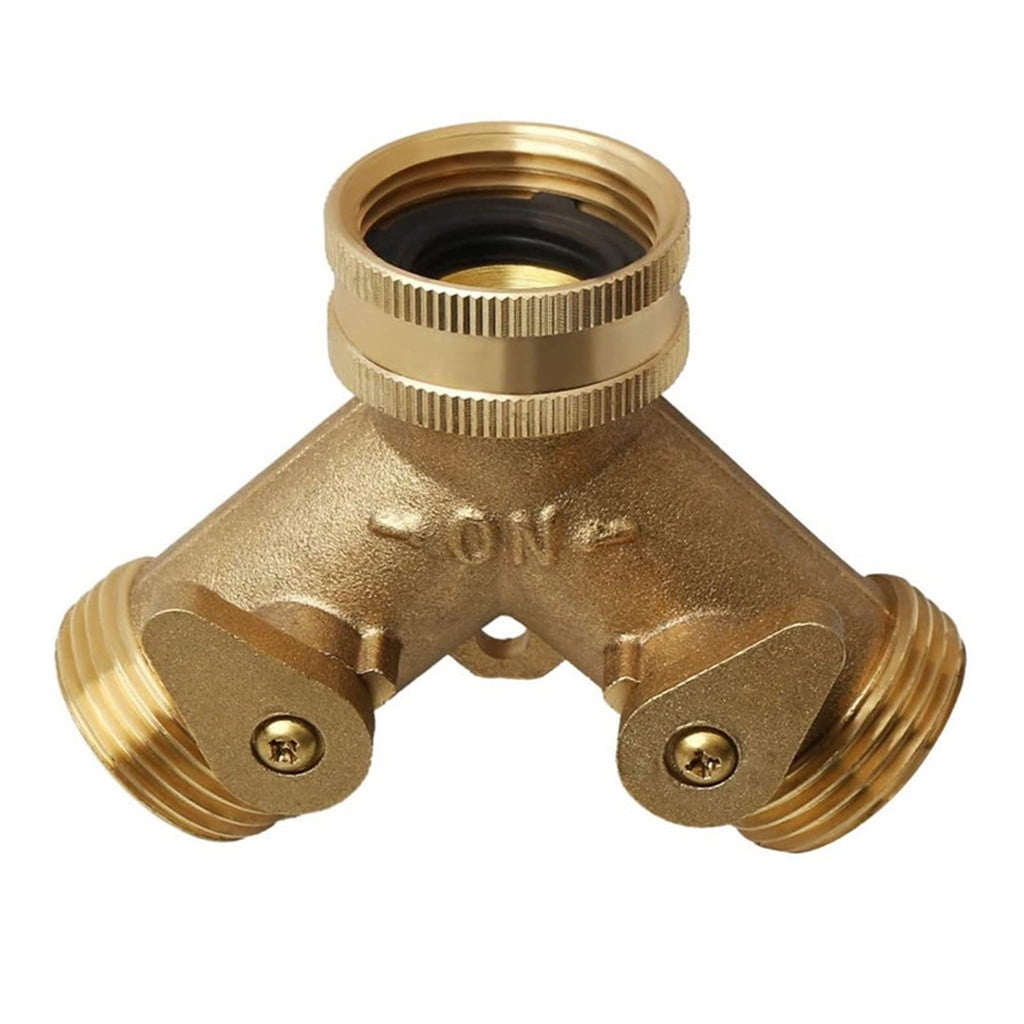 Duobla Heavy-Duty Brass Garden Hose Connector Faucet Splitter - Walmart.com