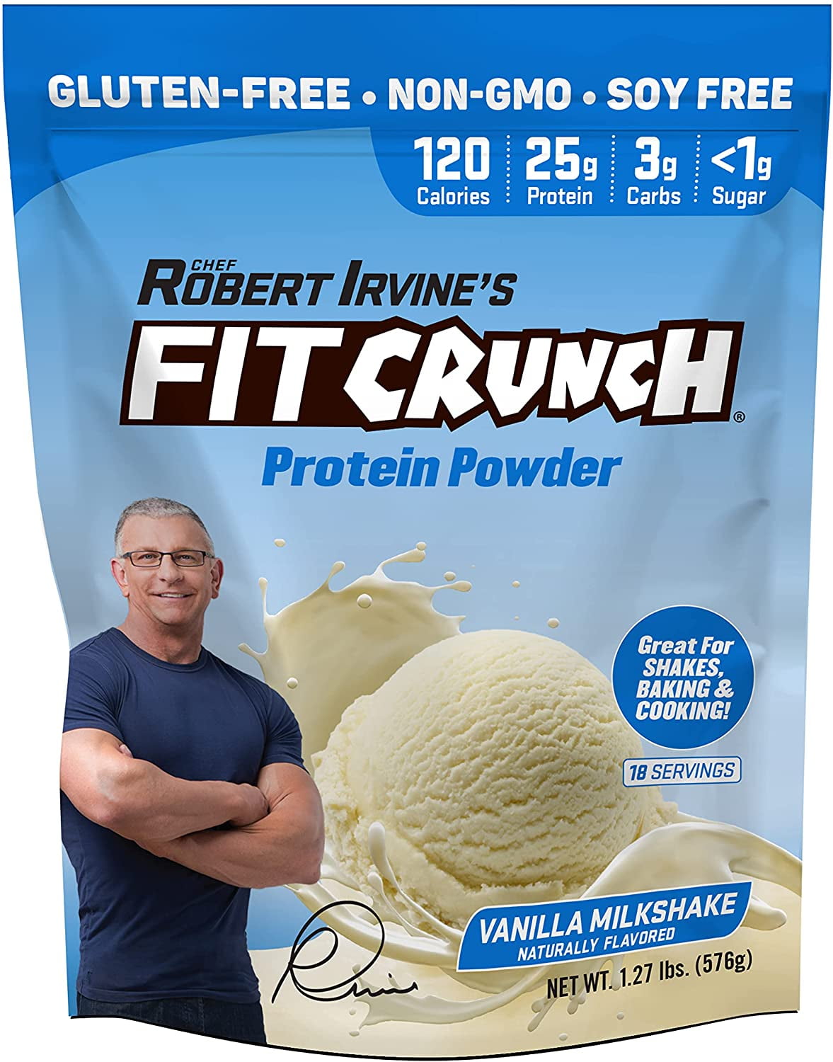 Fit Crunch Protein Powder, Vanilla Milkshake, 25g Protein, 18 Servings ...
