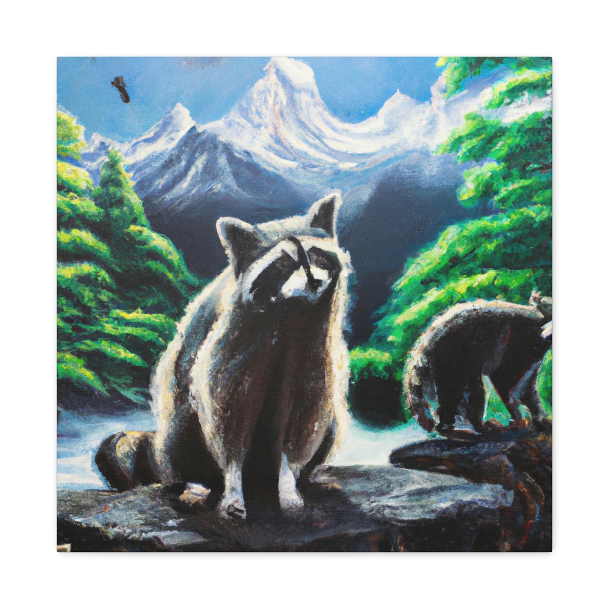 Raccoon in Baroque. - Canvas - Walmart.com
