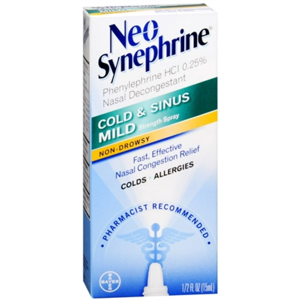 Neo-Synephrine Spray Mild 0.50 oz (Pack of 2) - Walmart.com - Walmart.com