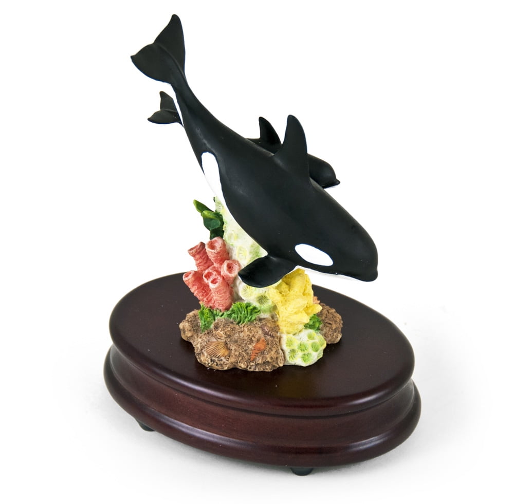 Incredible Mother Killer Whale and Baby Musical Figurine - Dance of the ...