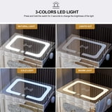 IKIFLY Mirrored Nightstands End Table with Wireless Charging and Color ...