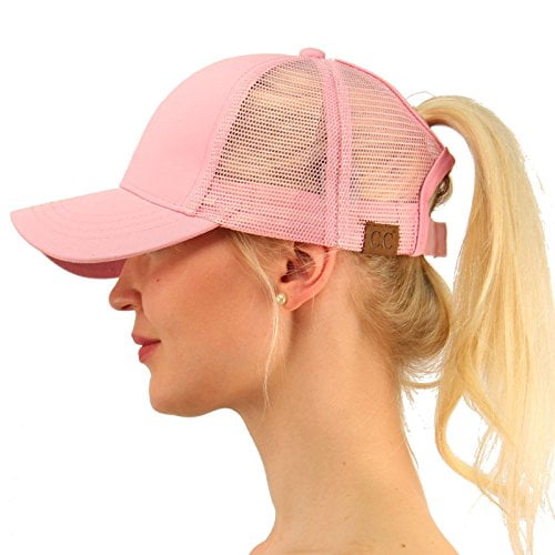 C.C Ponytail Messy Buns Trucker Ponycaps Plain Baseball Visor Cap Dad ...
