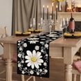 Black Daisy Flower Table Runner, Farmhouse Floral Summer Country ...