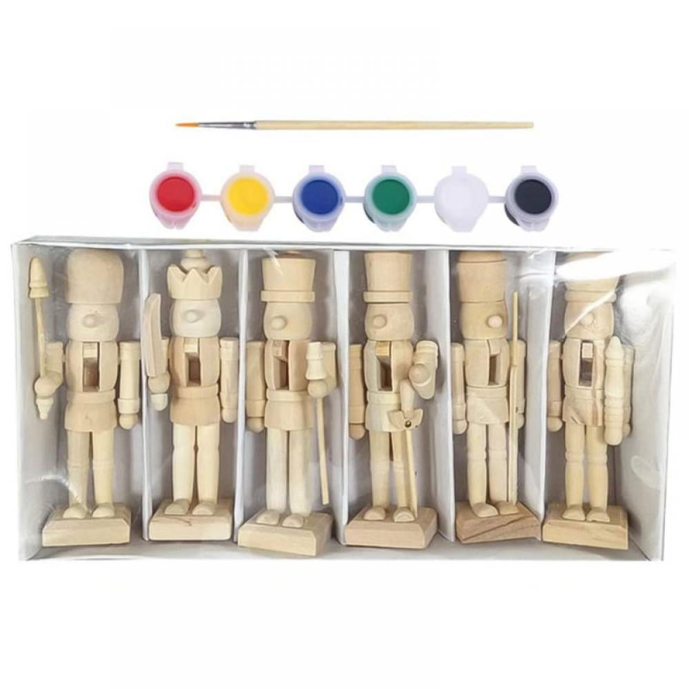 Kozart 6 Pack Unfinished Wooden Robot Bodies, Joint Adjustable Wooden ...