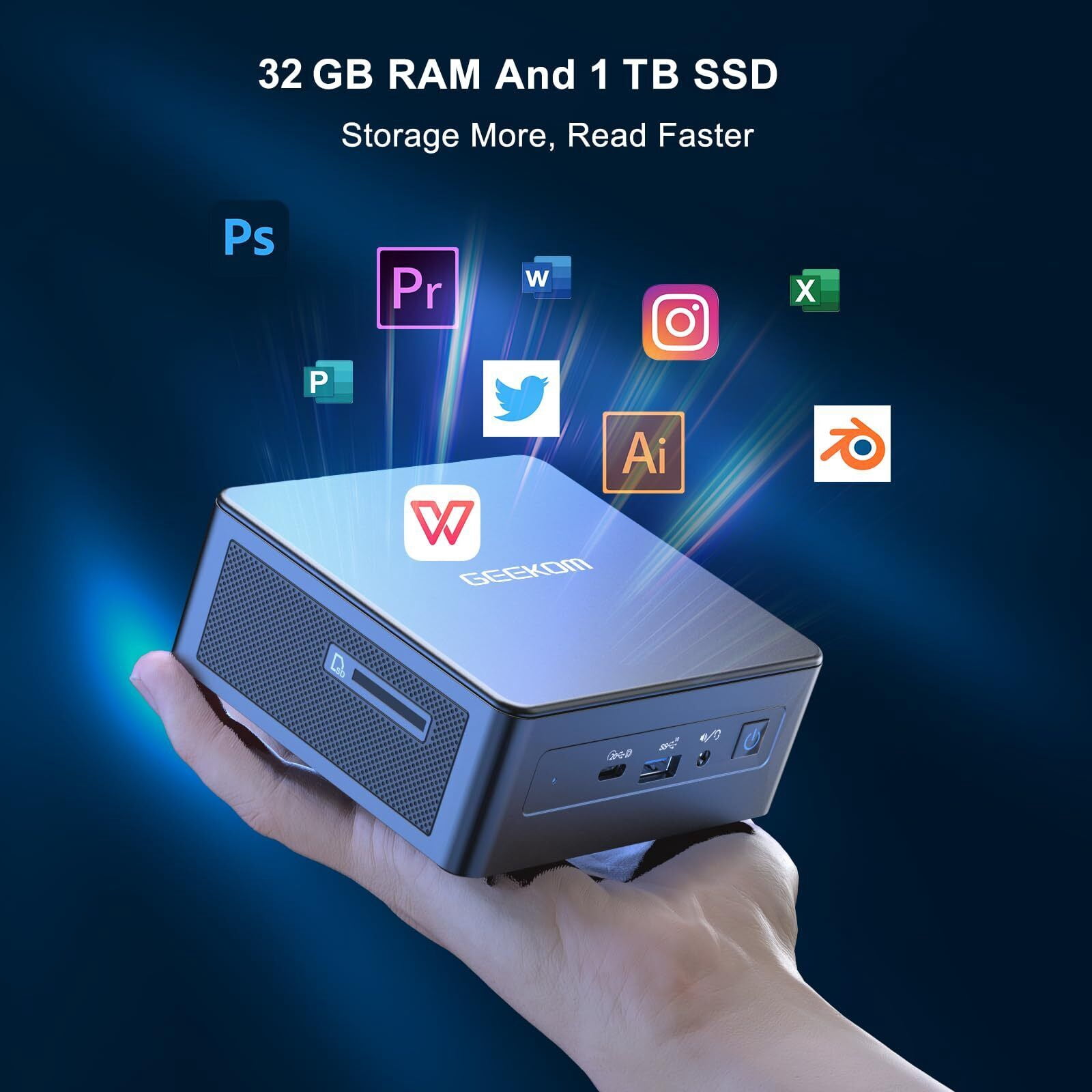 GEEKOM Mini PC Desktop Computer i7-11390H (Up to Philippines | Ubuy