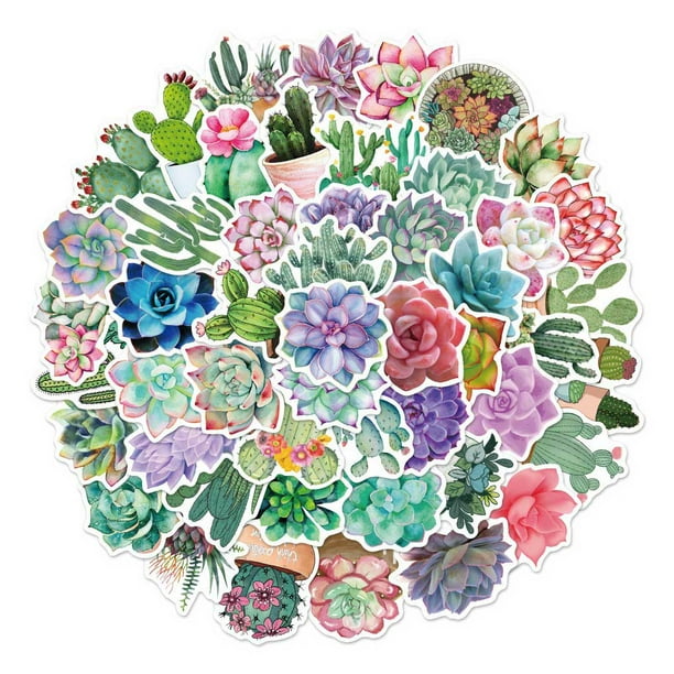 relayinert 50 Pieces Plant Stickers Waterproof Adhesive Luggage Decals ...