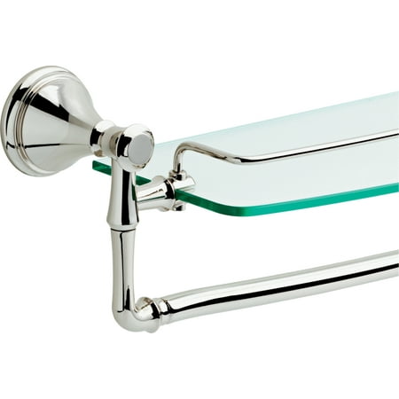 Delta Cassidy 18" Glass Shelf with Removable Bar, Polished Nickel ...
