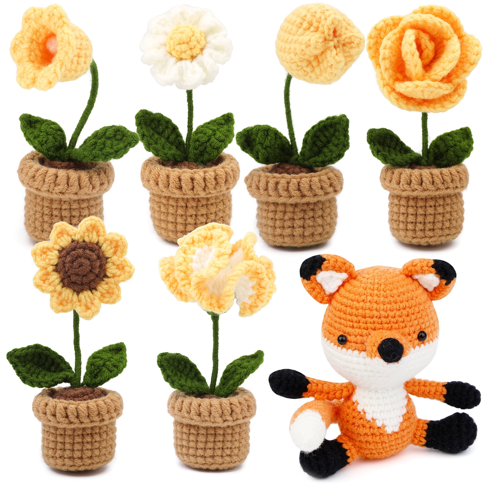 UzecPk Beginners Crochet Kit, 2 Pack Cute Small Animals Kit for ...