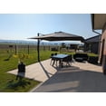 PURPLE LEAF 12 FT Square Patio Umbrella with Base Large Offset Hanging ...