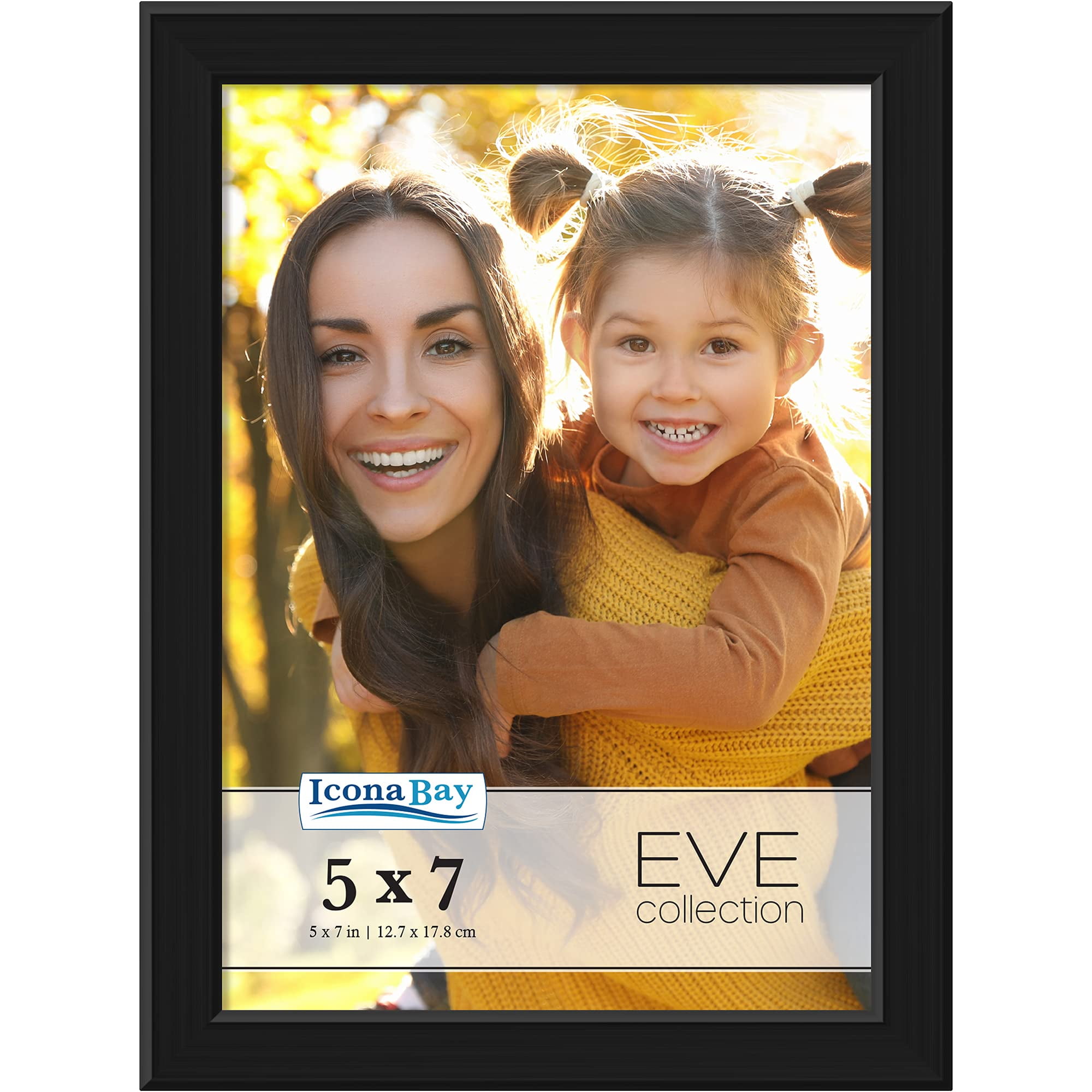 Icona Bay 5x7 Black Picture Frame, 1 PK, Eve Tabletop Picture Frames ...