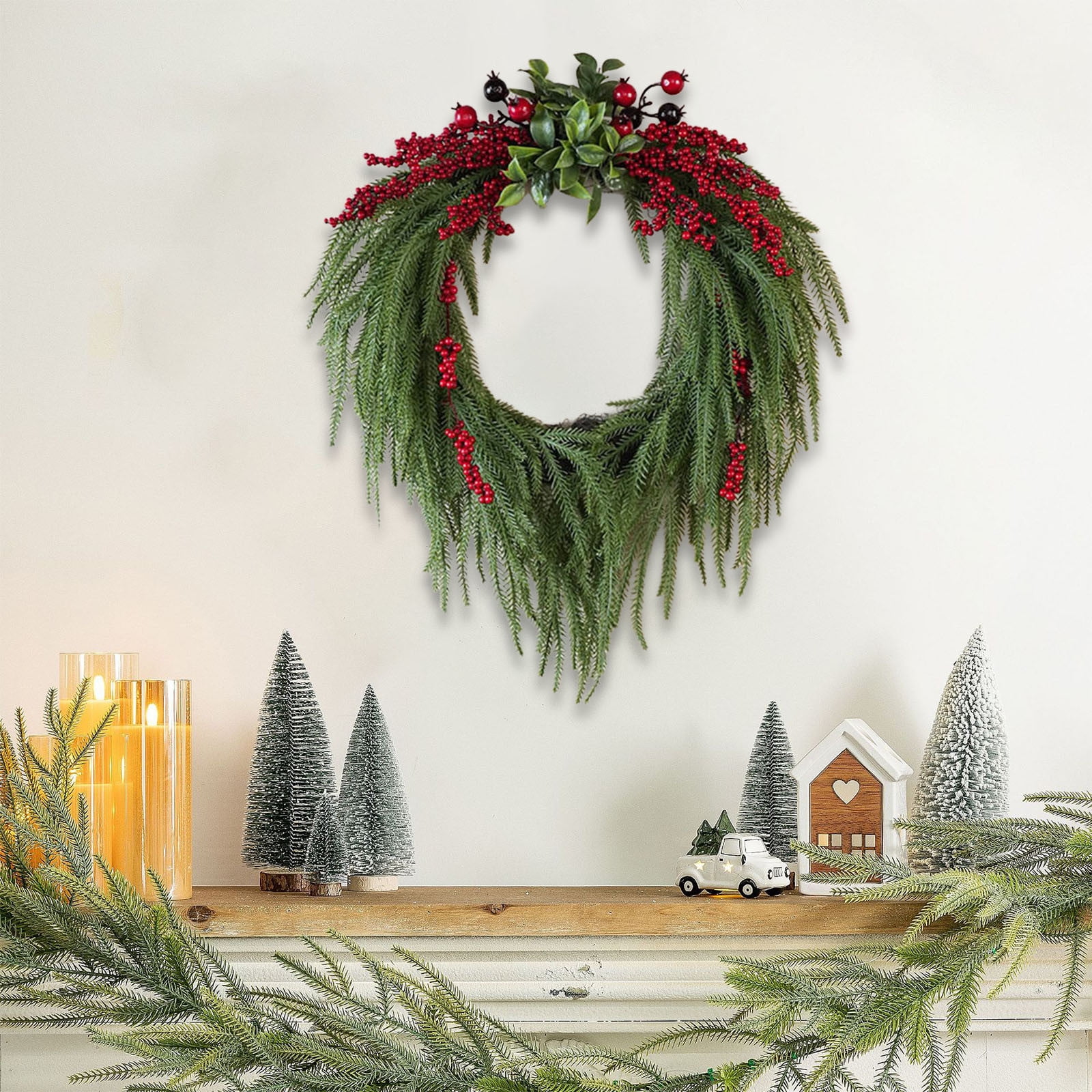 Click here for 23.62inch Winter Wreaths For Front Door Large Chri... prices