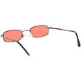 90's Small Rectangle Sunglasses Slim Arms Color Tinted Lens 45mm (Black ...