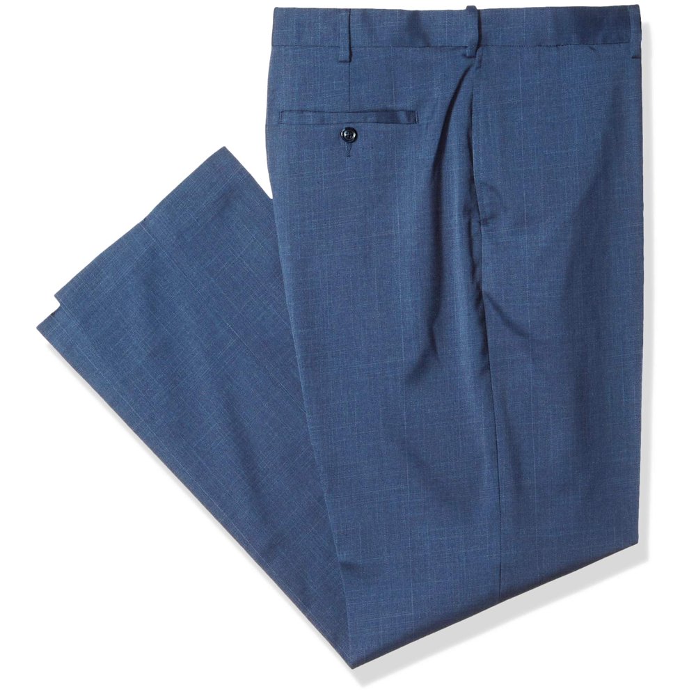 Savane Men's Flat Front Stretch Crosshatch Dress Pant, Vintage Indigo ...