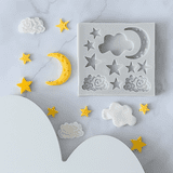 Cake Fondant Silicone Cake Baking Mold Star Moon Chocolate Mold Clouds ...