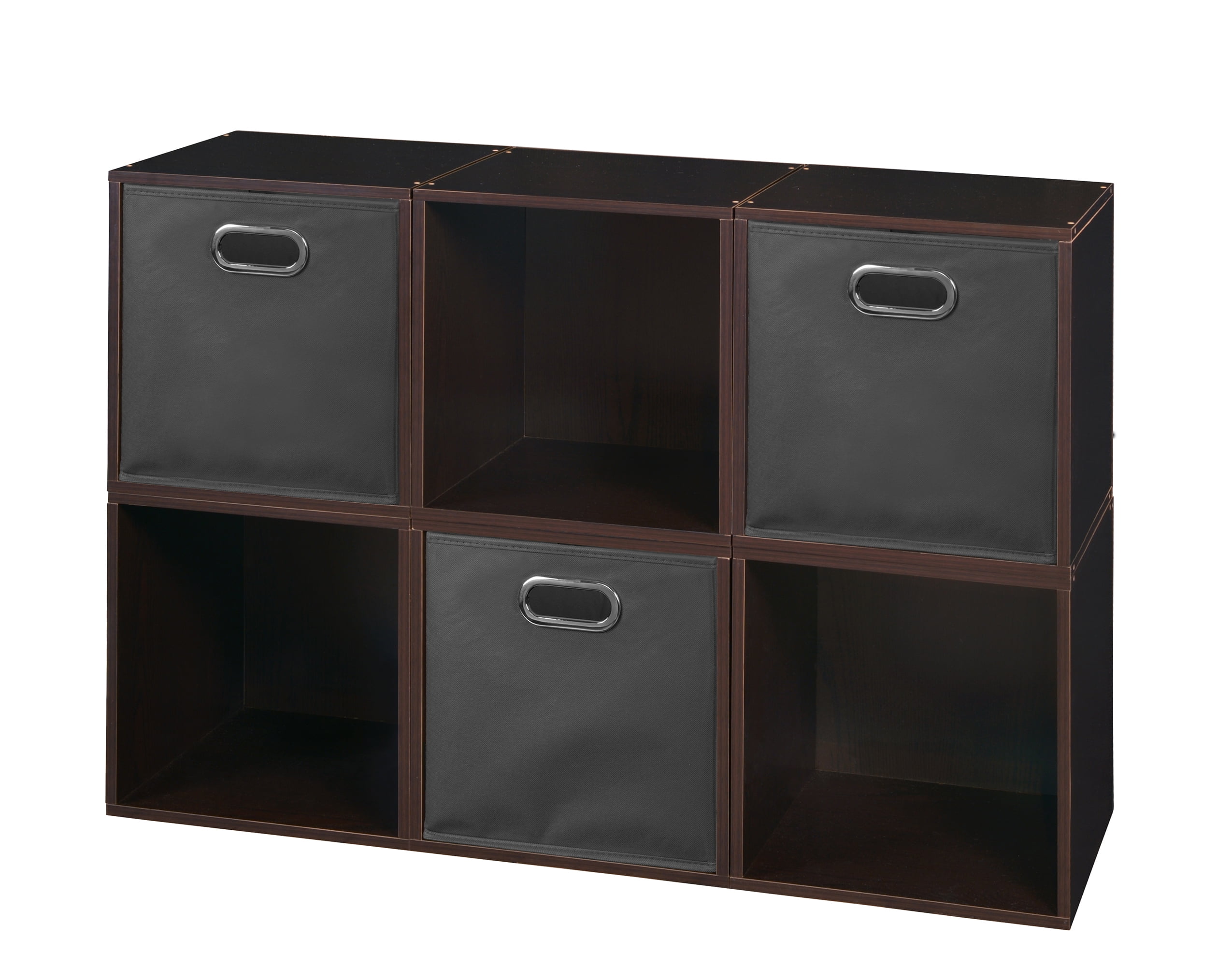Niche Cubo Storage Set - 6 Cubes and 3 Canvas Bins- Truffle/Grey ...