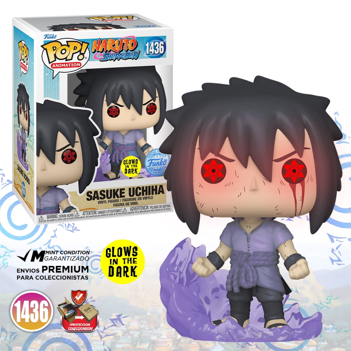 Funko Pop Sasuke Uchiha Con Amaterasu #1436 Glow Naruto Shippuden Anime ...