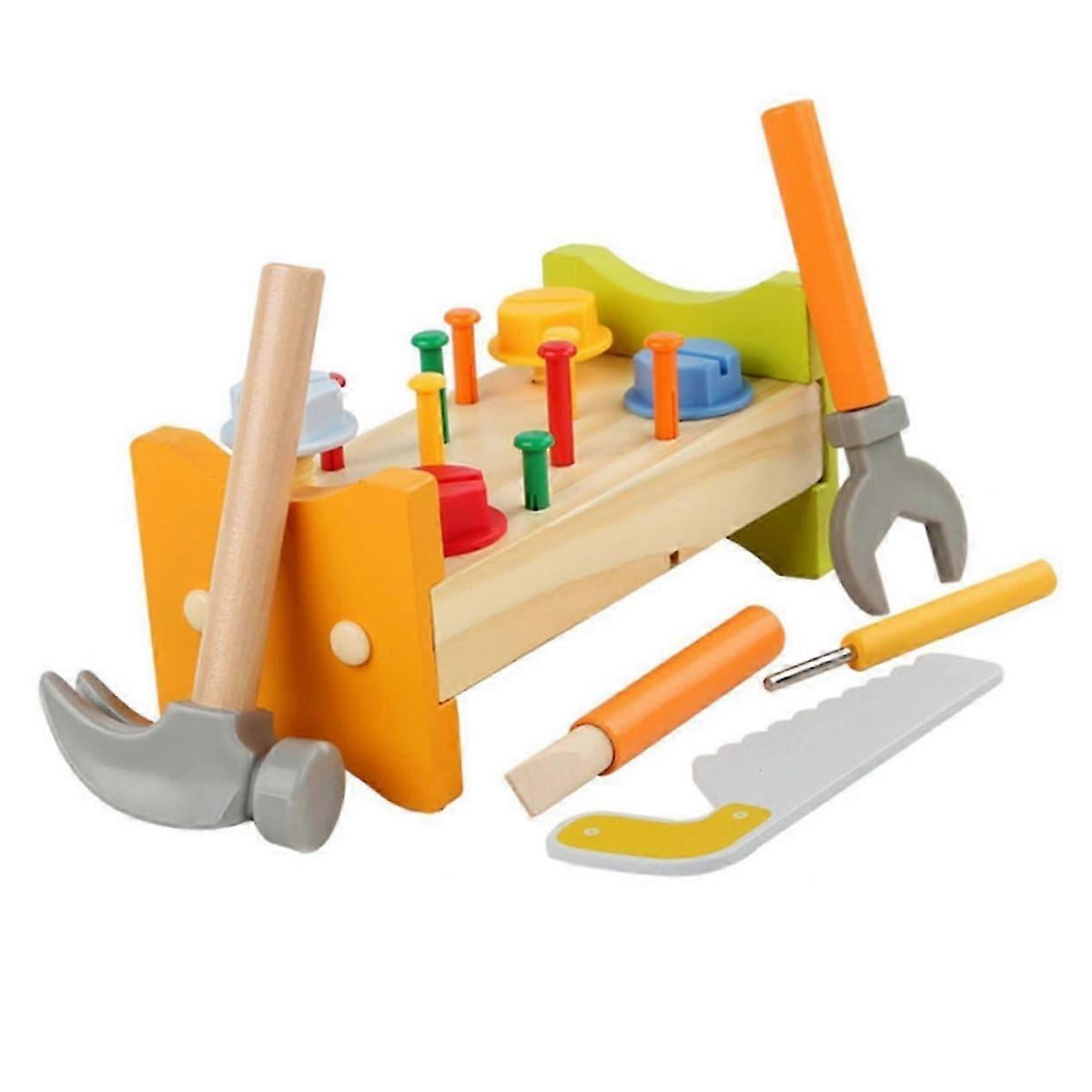 1 Set Toddler Toy Hammering Peg Workbench Wooden Toy Cognitive Skills ...