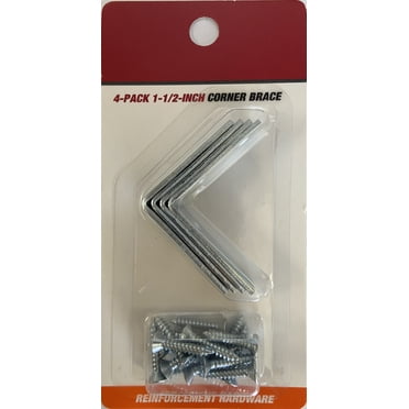 1-1/2 in. x 1-1/2 in. Inside Corner Brace, Steel, Zinc Plated (4 Pack ...