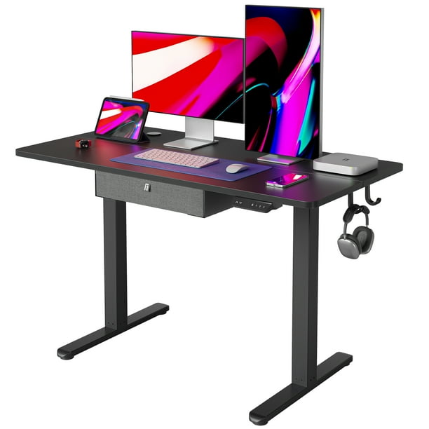CubiCubi 48 inch Standing Desk with Drawer Adjustable Height Electric ...