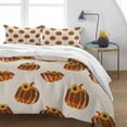 4 Piece Duvet Cover Set Queen, Pastoral Fall Pumpkin Sunflower Soft ...
