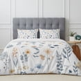 Blue Yellow Spring Floral Comforter Set Queen Size, Watercolor ...