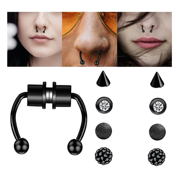ruzhgo Fake Nose Ring Magnetic Non Piercing Punk Style Fashion Gifts ...