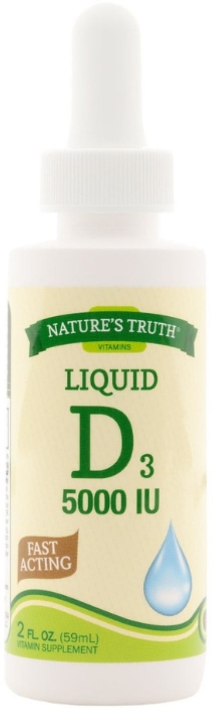 Nature's Truth Vitamin D Liquid 5000 IU, 2 oz (Pack of 3) - Walmart.com