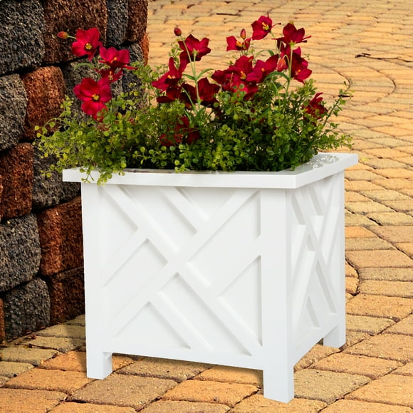 White Square Planter