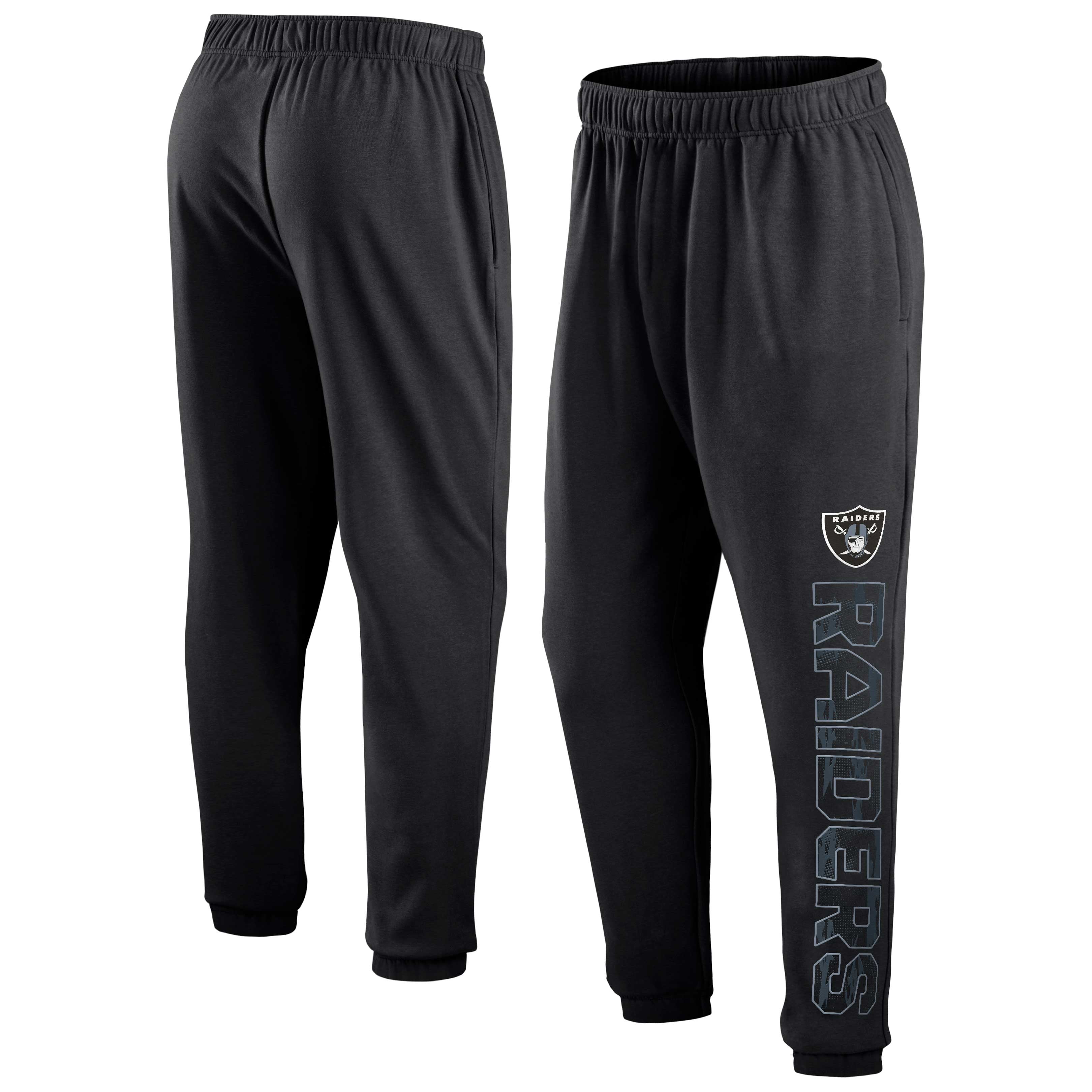 Men's Fanatics Branded Black Las Vegas Raiders Wordmark Logo Sweatpants ...
